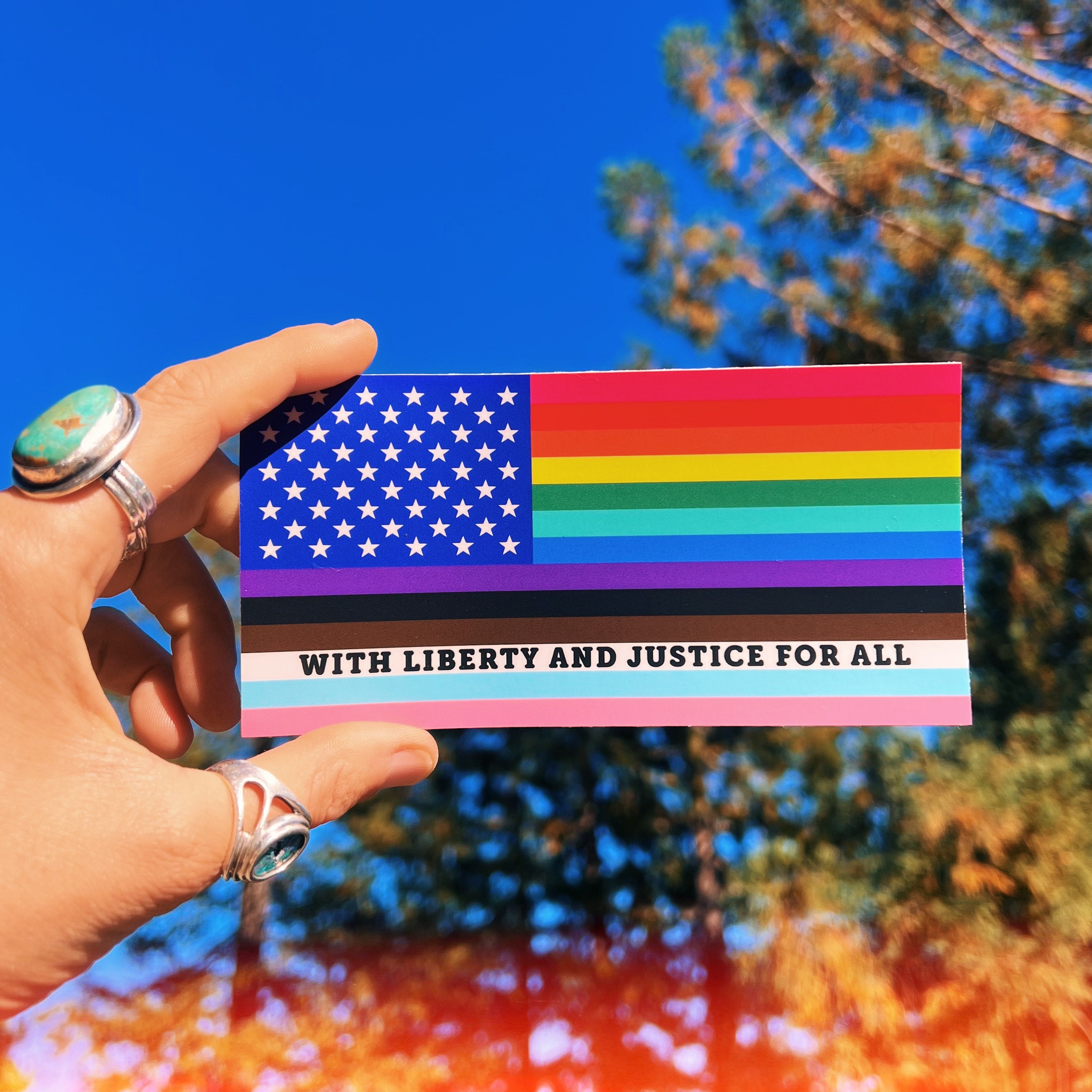 LGBTQ Pride Flag Sticker | Vinyl Semi-glossy Bumper Sticker // Rainbow ...