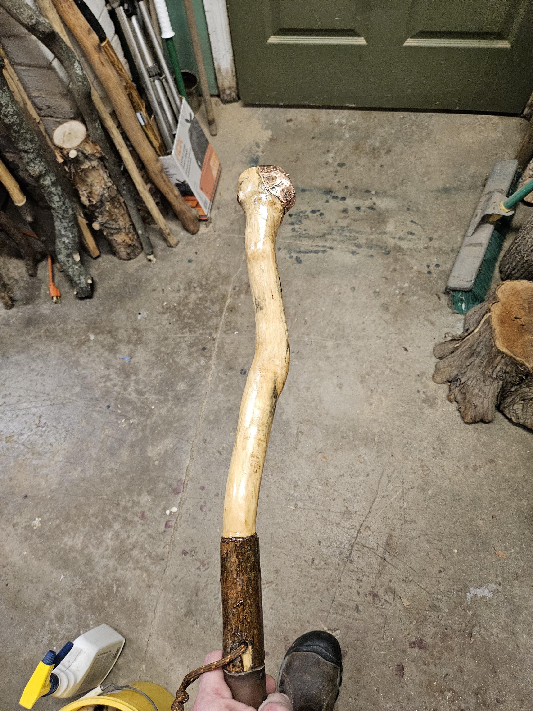 Irish Walking Stick, Engraved White Oak, Copper Capped, Traditional - Etsy