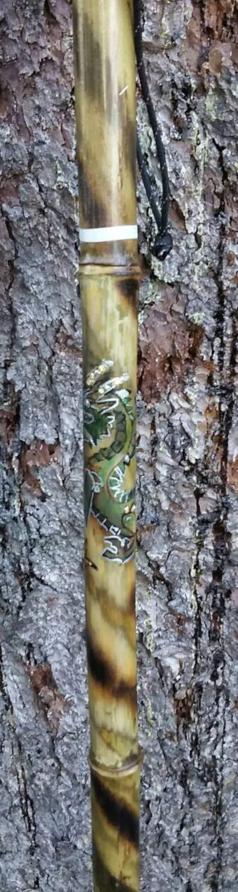 Hand Made Bamboo Walking Stick Hand-painted Asain Artwork and Design - Etsy
