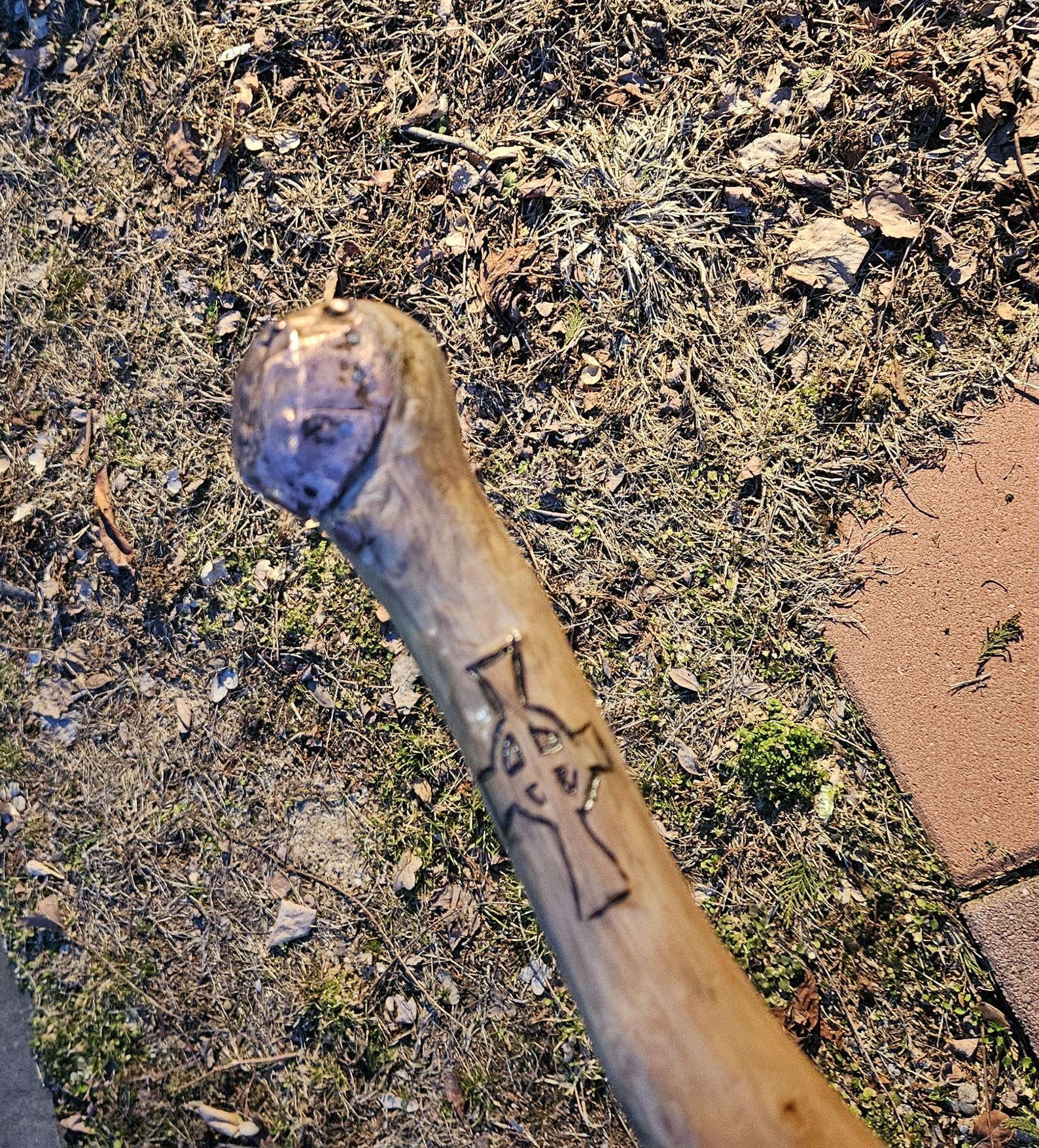 Irish Walking Stick, Engraved White Oak, Copper Capped, Traditional - Etsy