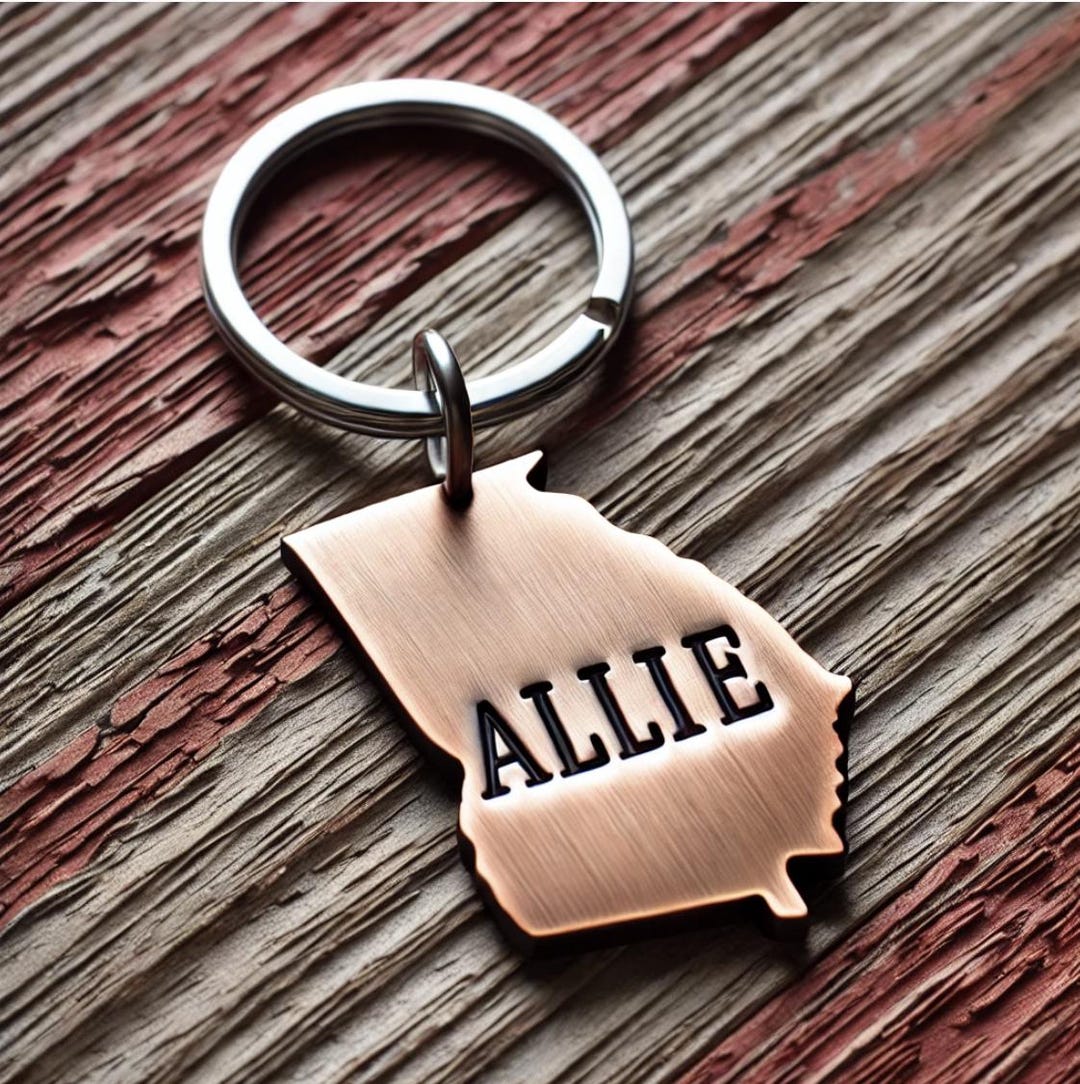 Keychain Georgia | Personalized Map Keychain - Shape of Georgia ...