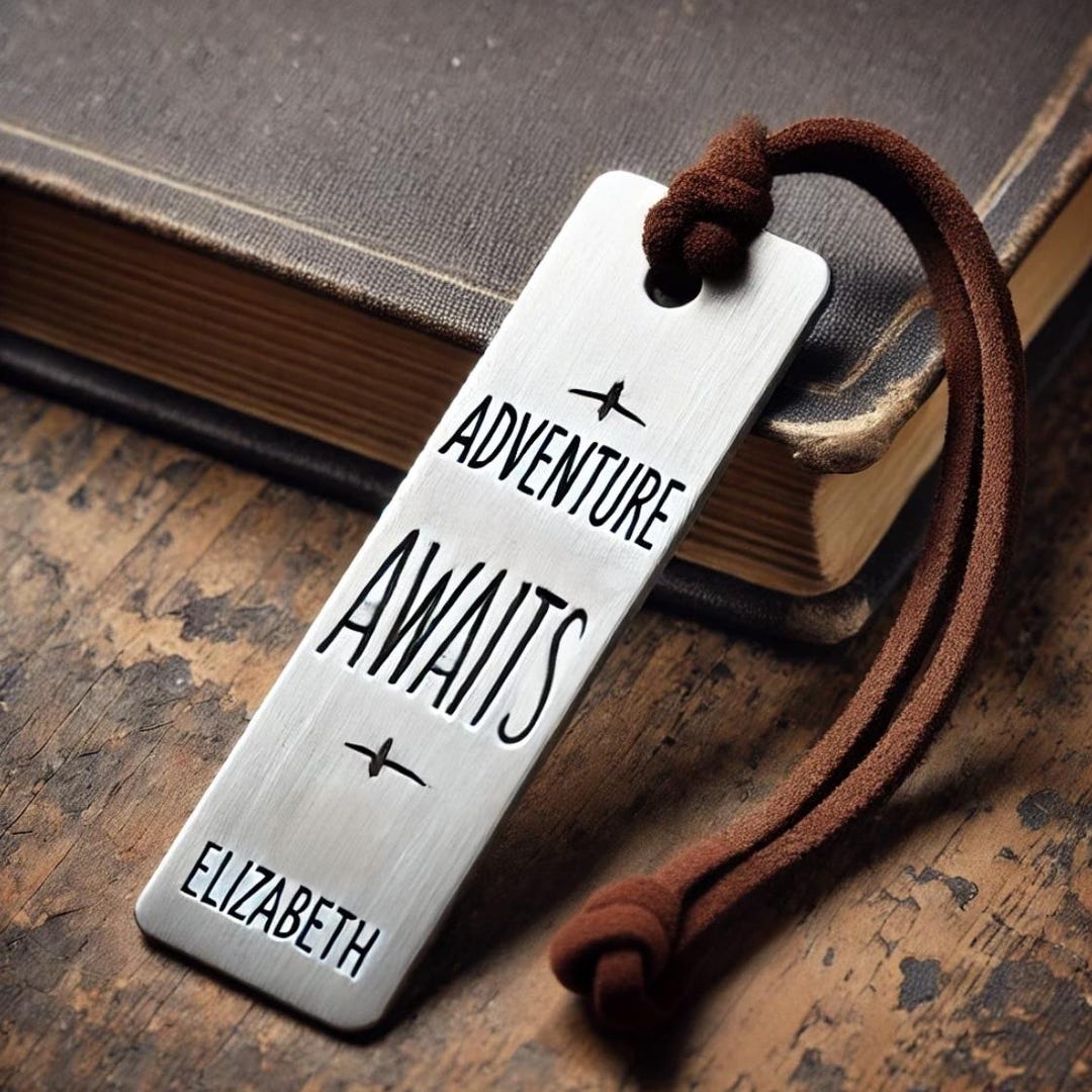 Custom Engraved Bookmark | Adventure Awaits | Personalized Name or ...