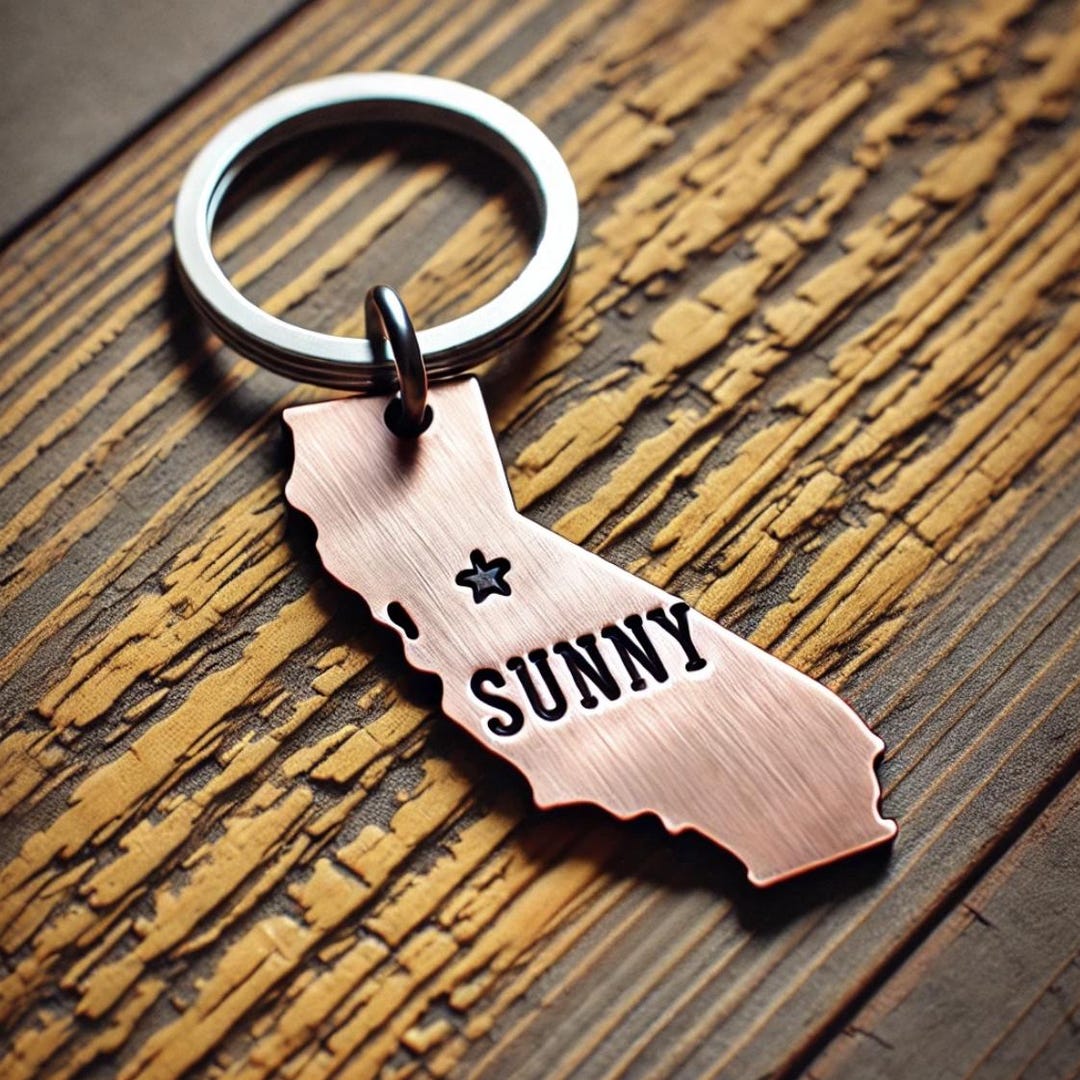 Keychain California | Personalized Map Keychain - Shape of California ...