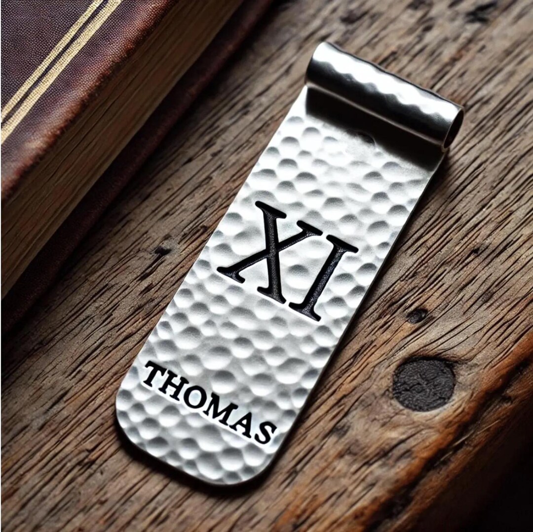 Personalized Rustic Hand-hammered Bookmark - Custom Metal Bookmark ...