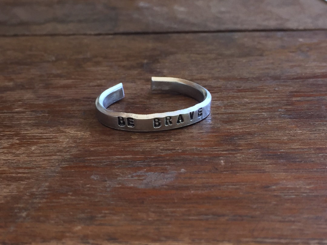 Be Brave - 1/8" Single Wrap Ring - Smooth Texture Artisan Handmade ...