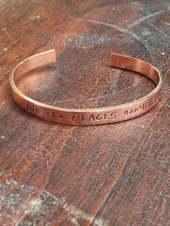 Cuff Bracelet Oh the Places You'll Go Cuff Bracelets | Etsy