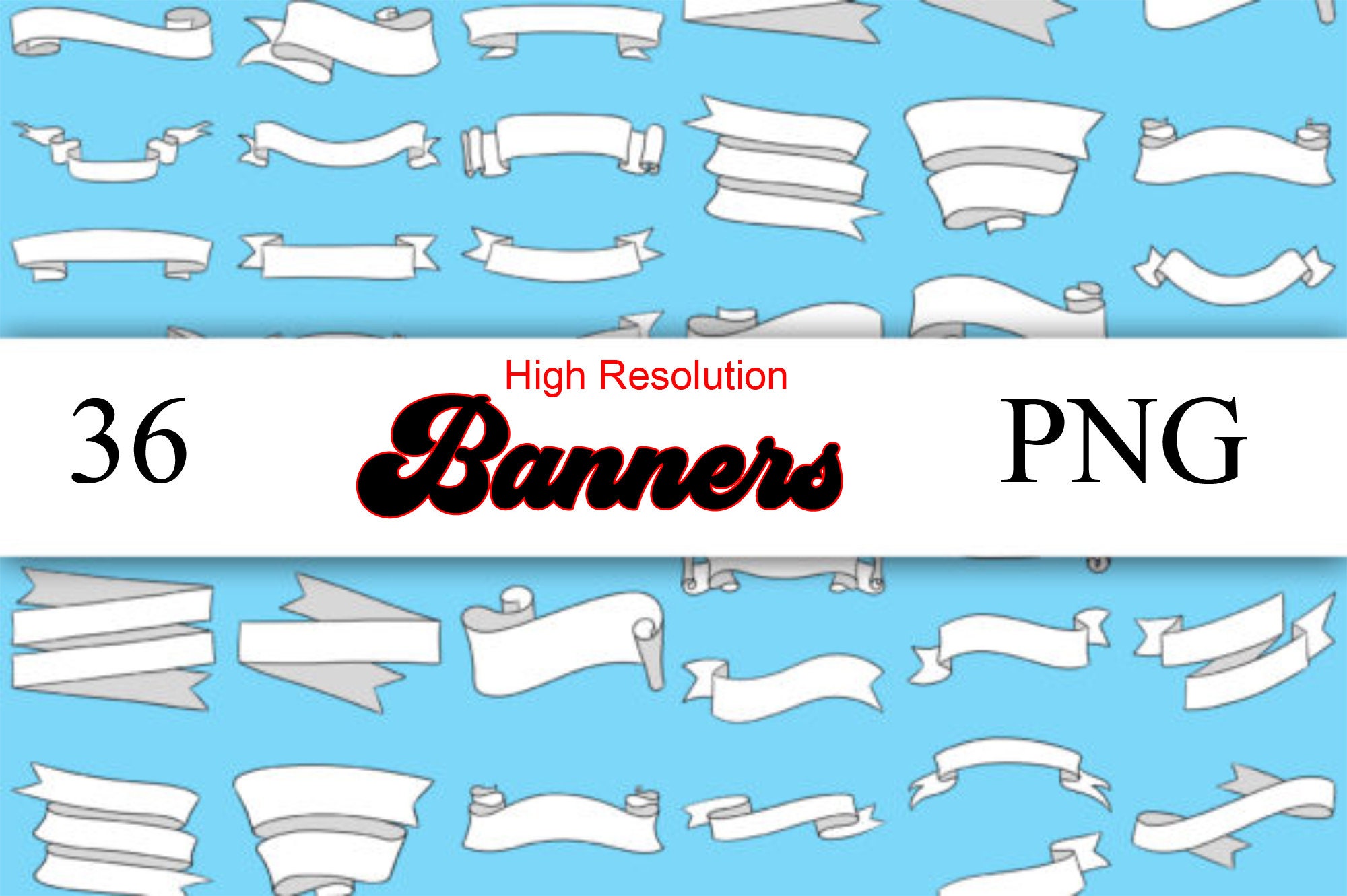 36 High Resolution PNG Banners - Etsy