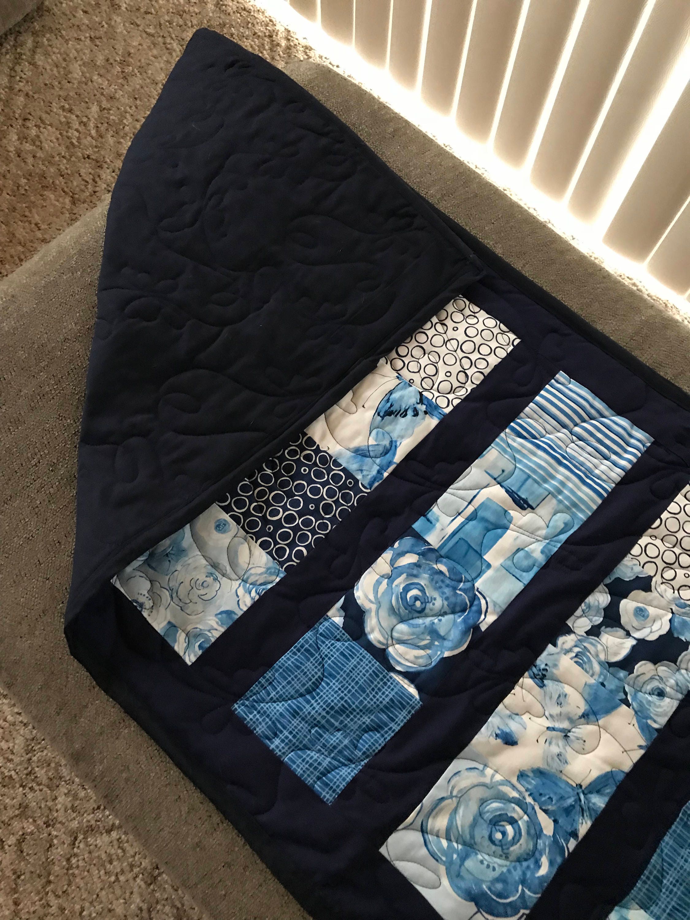 Pretty Blue Bed Runner - Etsy