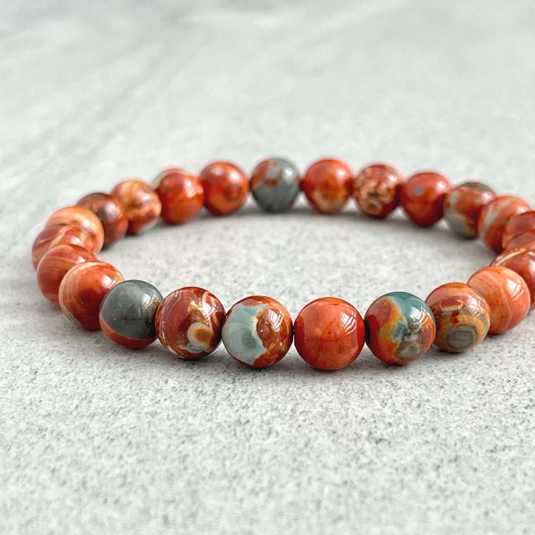 Men's Beaded Bracelet - 6mm, 8mm or 10mm Uruguay Agate Beaded Bracelet ...