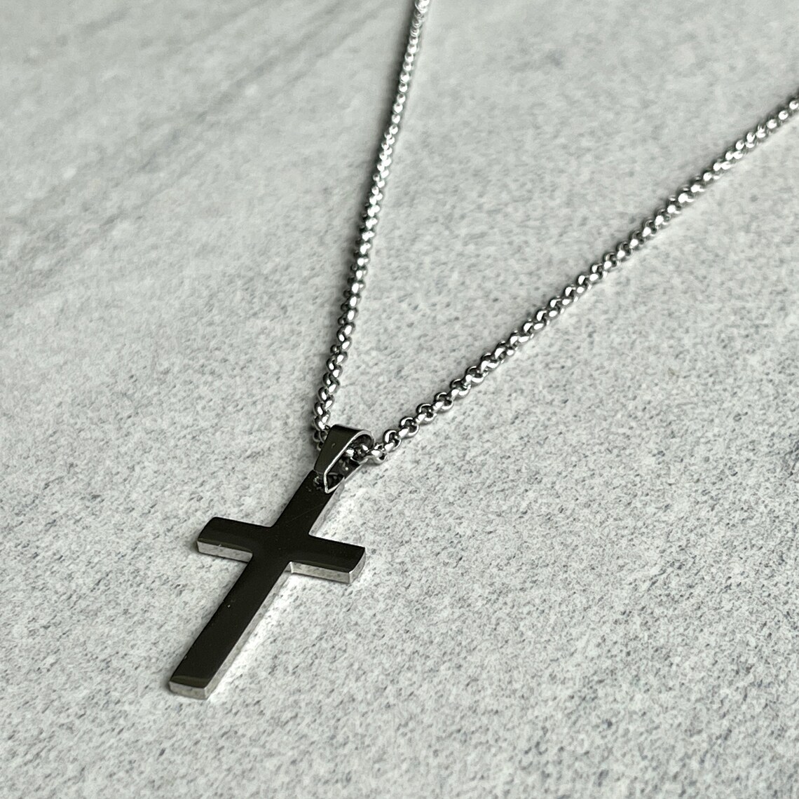 Stainless Steel Cross Necklace for Men Men's Necklace - Etsy