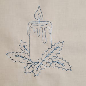 5x7 Christmas Redwork Machine Embroidery Candle - Etsy