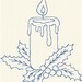 5x7 Christmas Redwork Machine Embroidery Candle - Etsy