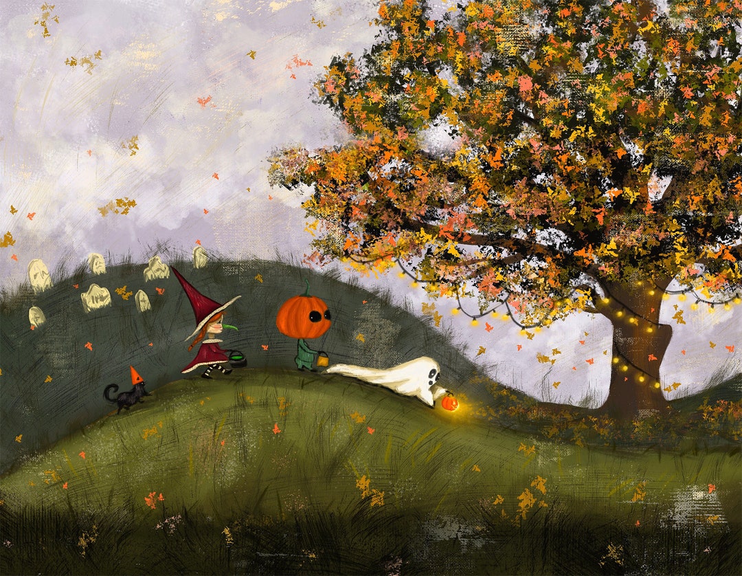 Halloween Prints PRINTABLE Halloween Art Cute Halloween - Etsy