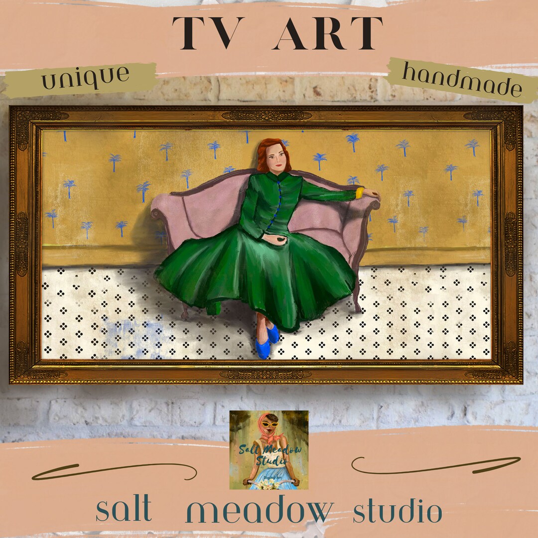 Vintage Portrait Frame TV Art: Textured Francie Design (digital ...