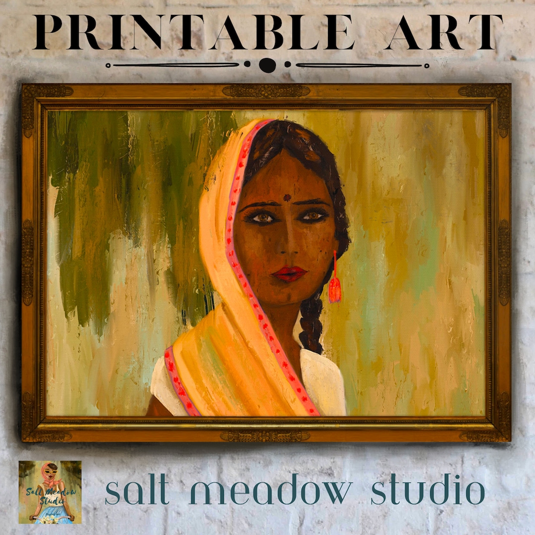 Zahra ~ PRINTABLE Portrait Painting ~ Downloadable Portrait Art ~ Wall ...