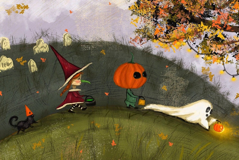 Halloween Prints PRINTABLE Halloween Art Cute Halloween - Etsy