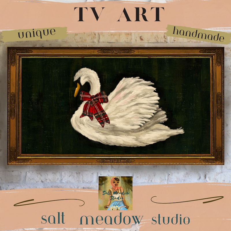 Plaid Christmas Frame Tv - Etsy