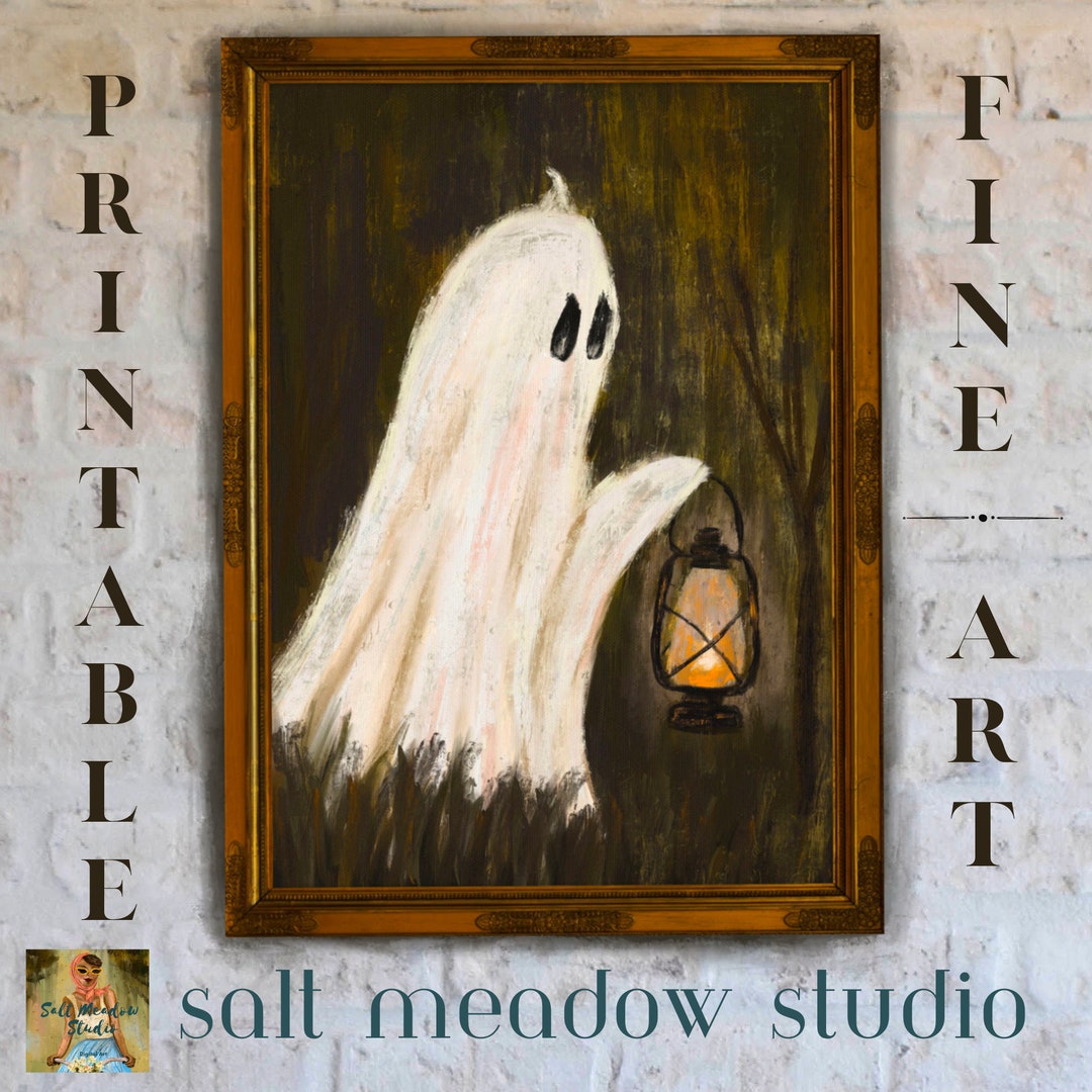 HAROLD ~ Cute Ghost Art Prints ~ PRINTABLE Halloween Wall Art ...