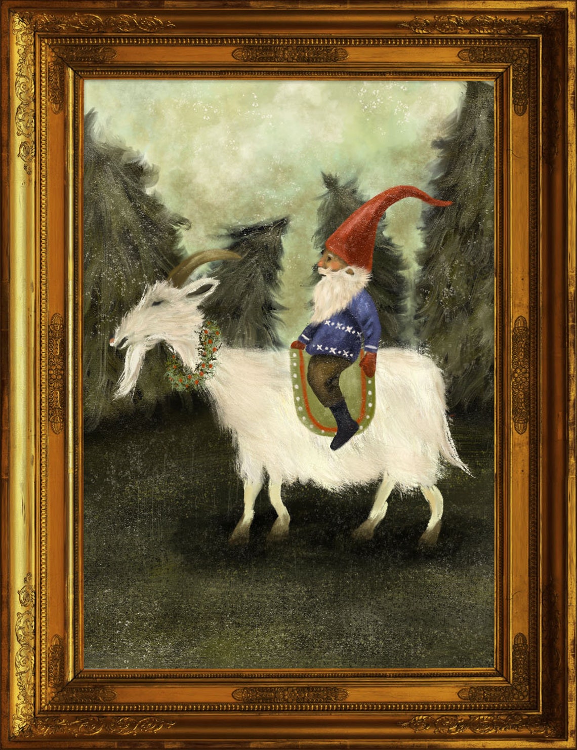 The Tomte PRINTABLE Christmas Wall Art Scandinavian - Etsy