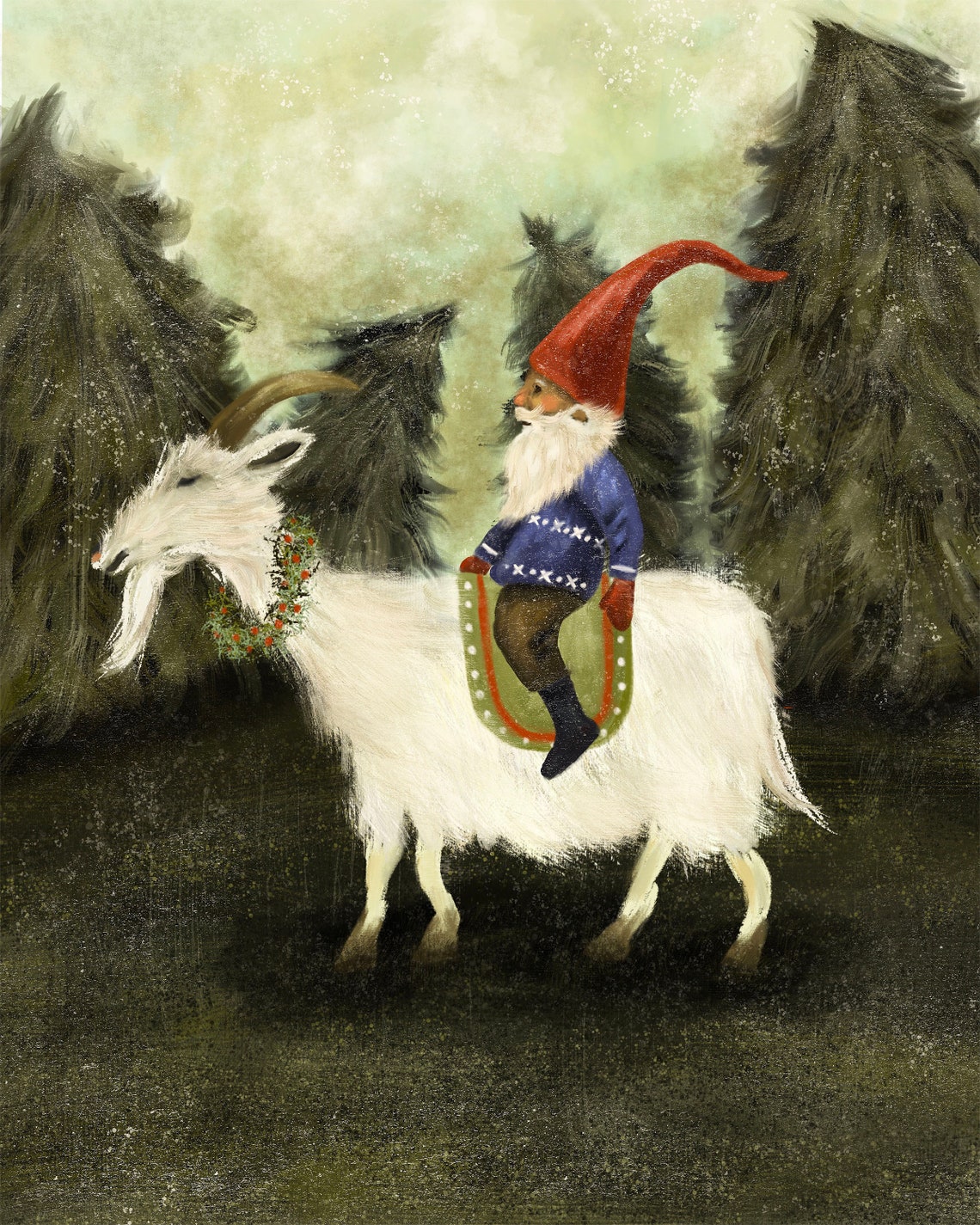 The Tomte PRINTABLE Christmas Wall Art Scandinavian - Etsy