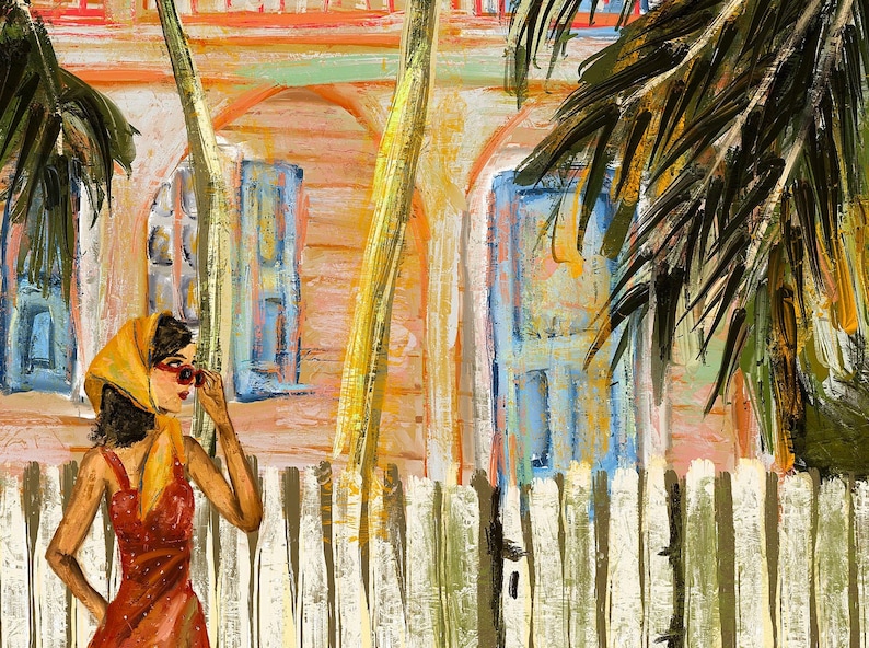 Key West Art Print: Vintage Coastal Landscape (digital Download) - Etsy