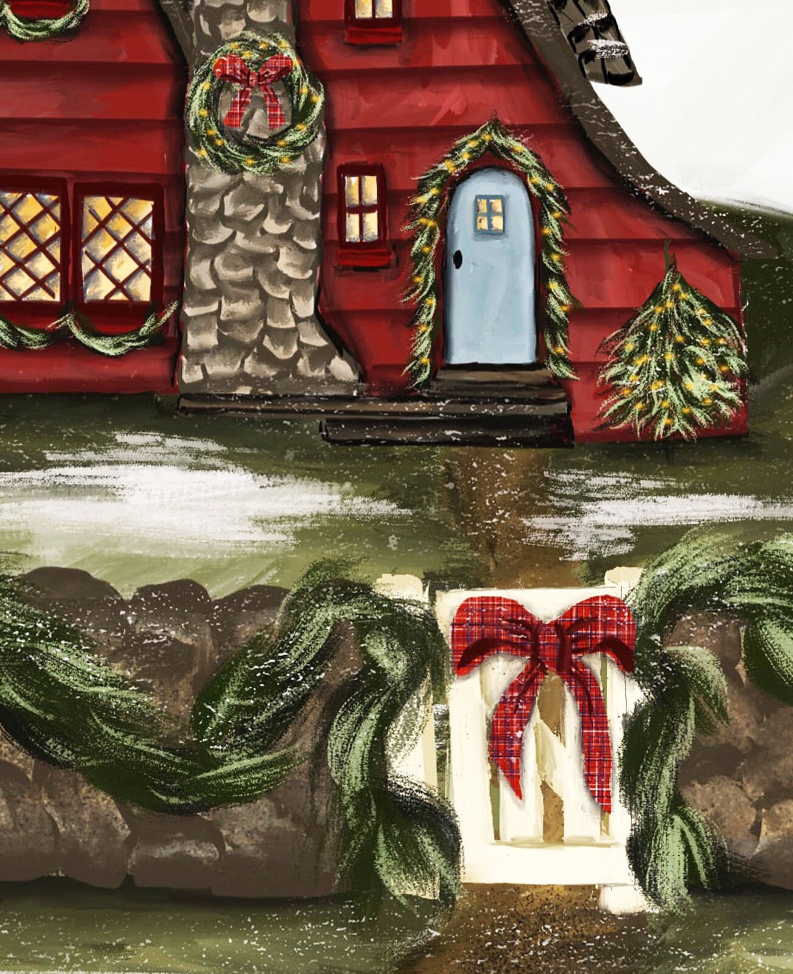 Christmas Cottage Decor PRINTABLE Christmas Art Christmas - Etsy