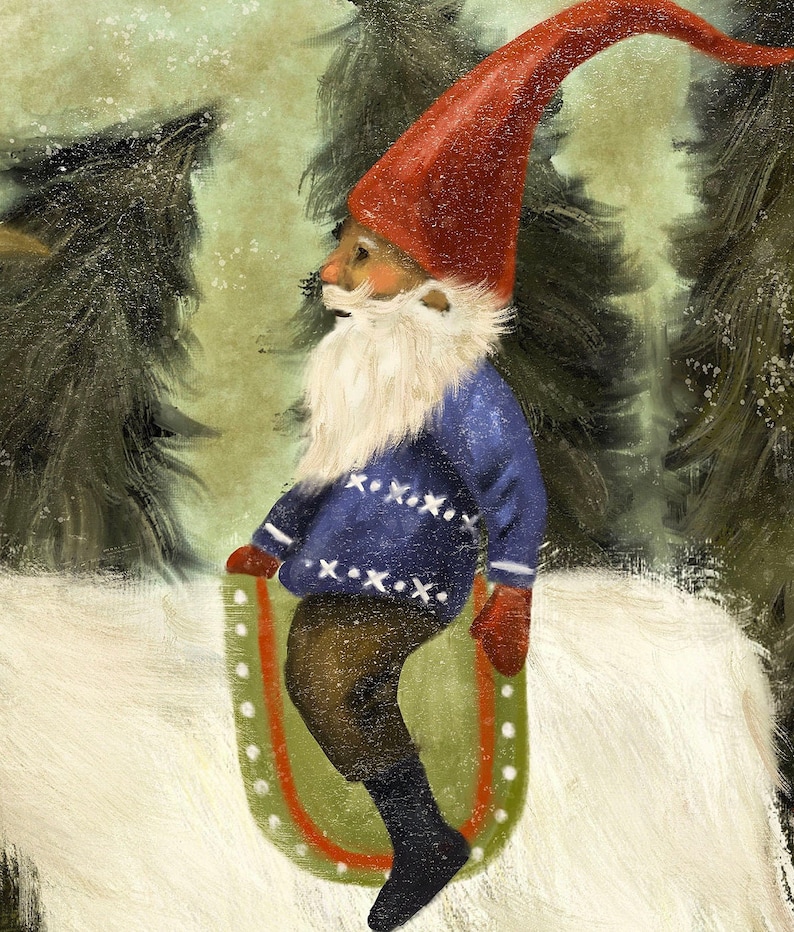 The Tomte PRINTABLE Christmas Wall Art Scandinavian - Etsy