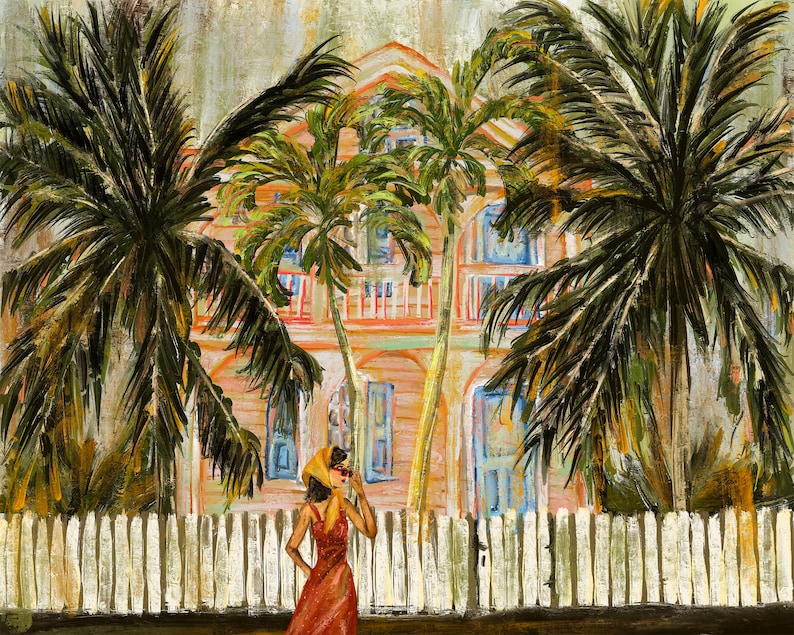 Key West Art Print: Vintage Coastal Landscape (digital Download) - Etsy