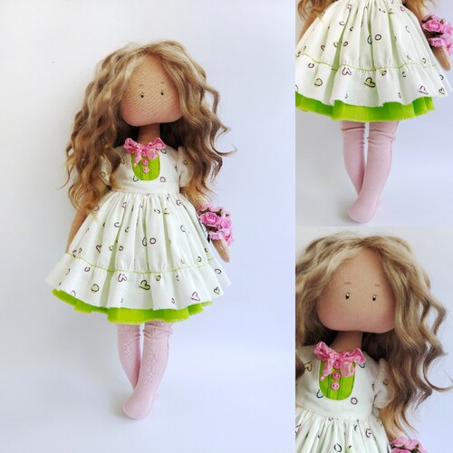 Handmade Collectible Textile Doll. Gift for Kids. Fabric Toys. - Etsy