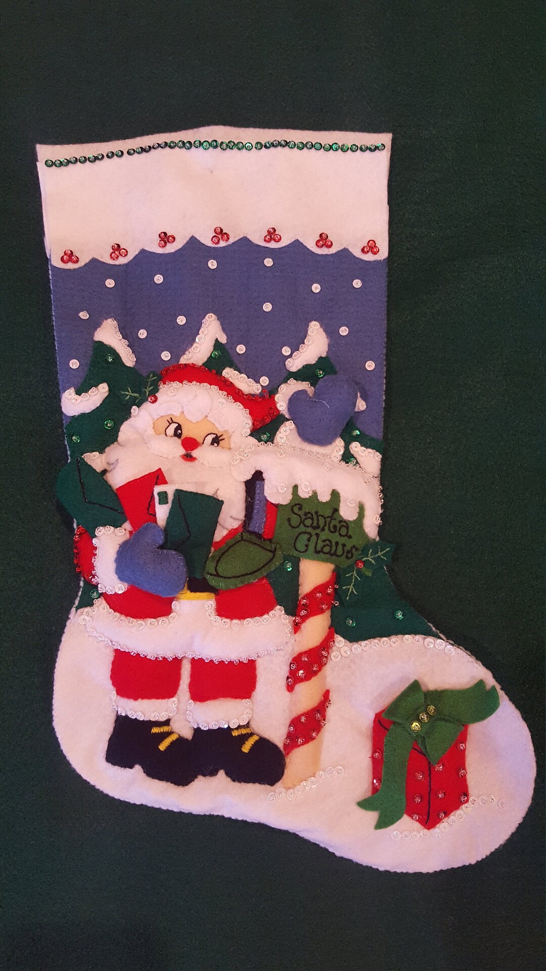 Santa's Mail Bucilla Felt Christmas Stocking, Personalized, Finished ...