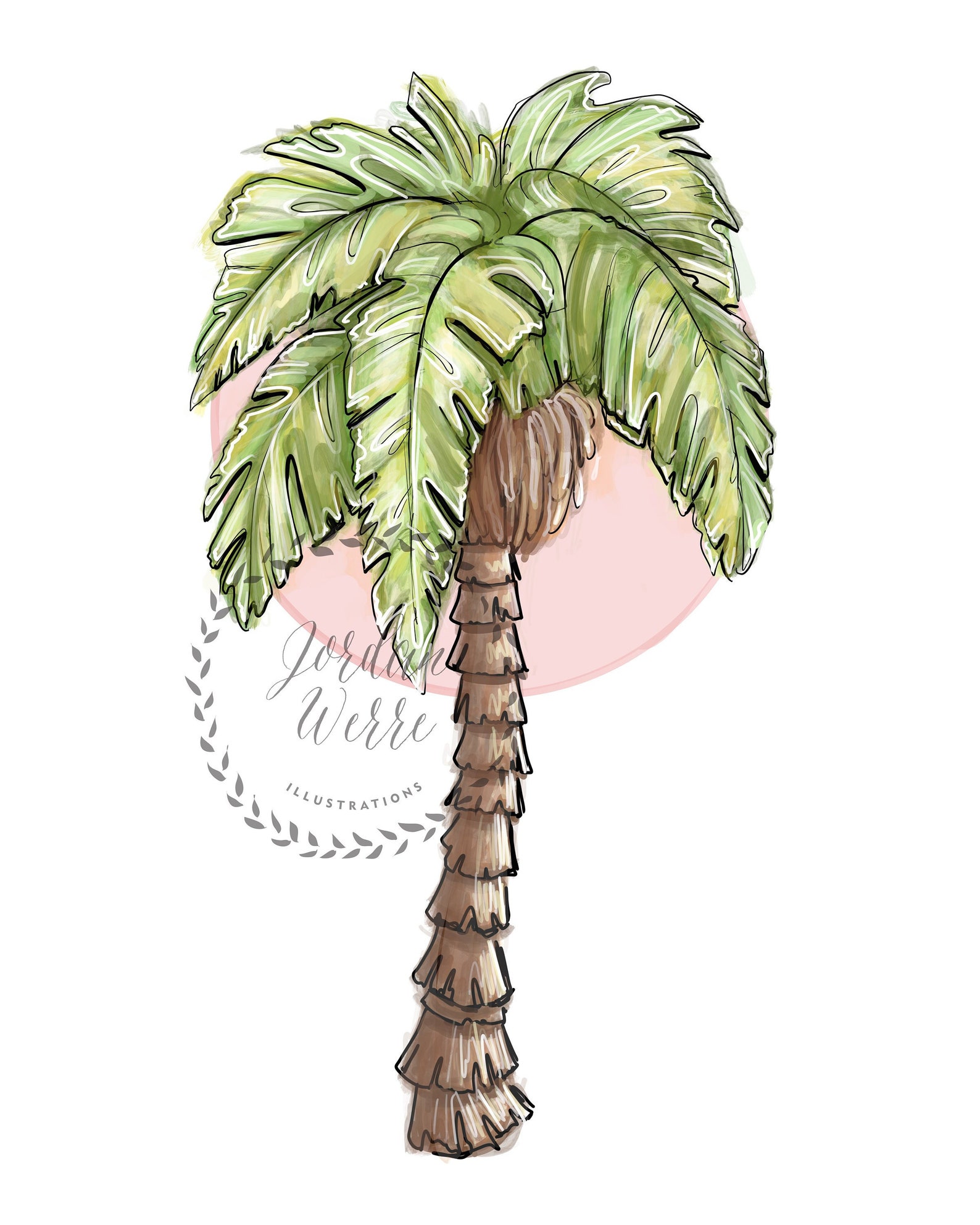 Palm Tree Art Print Tropical Wall Art Beach House Decor | Etsy