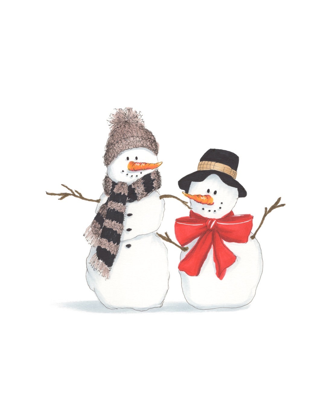Snowmen Friends Snowman Decor Winter Wall Art Winter Decor Holiday ...