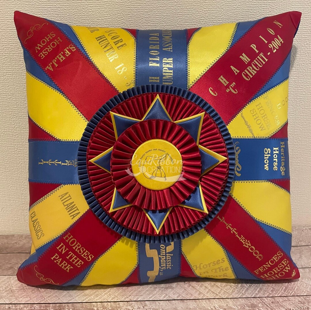 Horse Show Ribbon Pillow - "the Star" - Made to Order - Horse Show ...