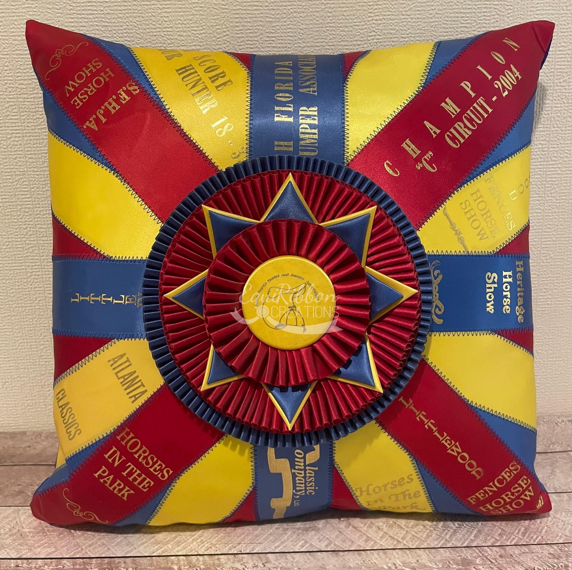 Horse Show Ribbon Pillow - "the Star" - Made to Order - Horse Show ...