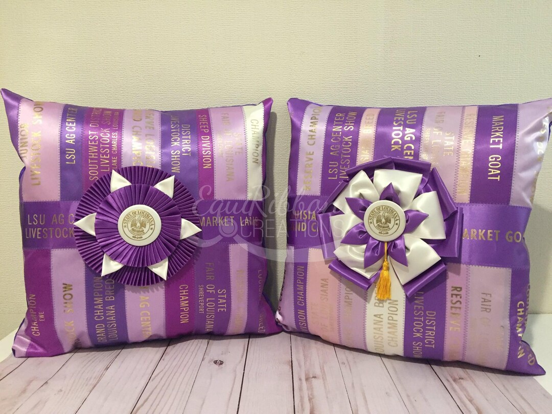 Horse Show Ribbon Pillow - the Classic - Made to Order - Horse Show ...