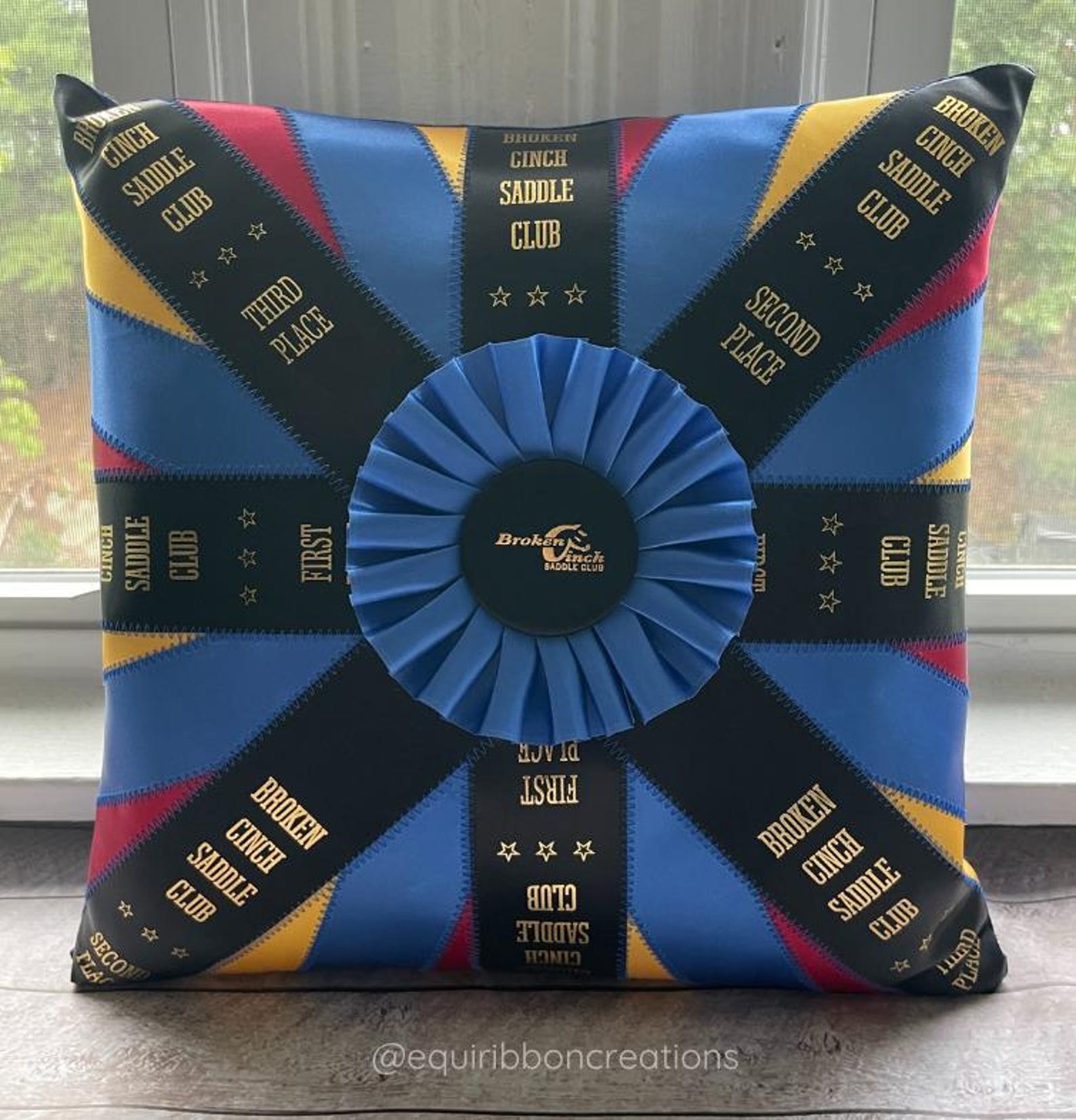 Horse Show Ribbon Pillow - "the Star" - Made to Order - Horse Show ...