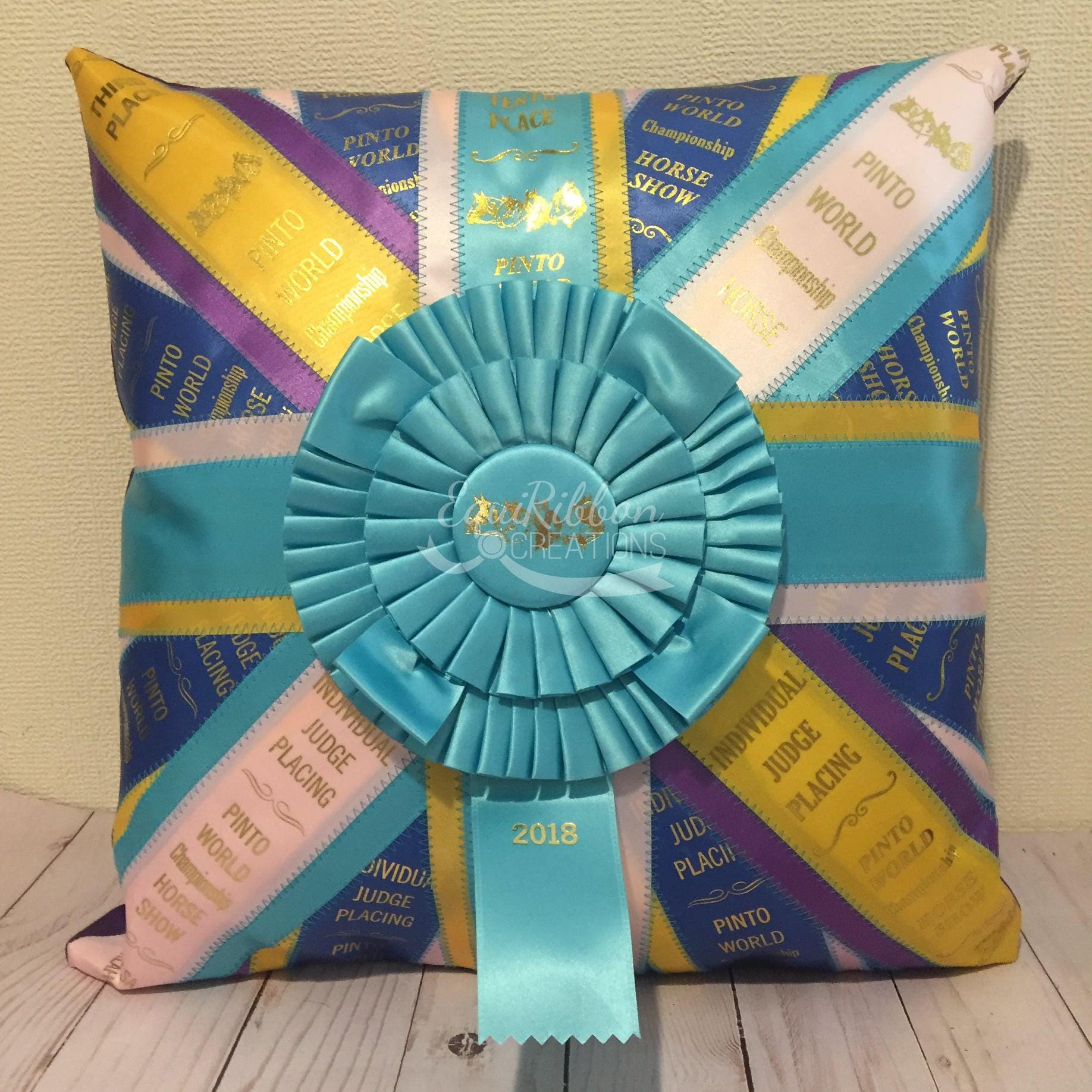 Horse Show Ribbon Pillow - "the Star" - Made to Order - Horse Show ...