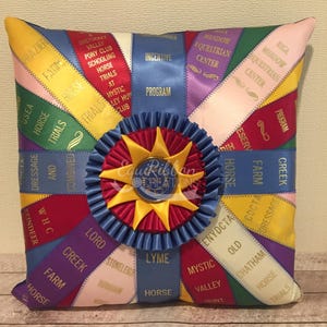 Horse Show Ribbon Pillow - "the Star" - Made to Order - Horse Show ...