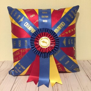 Horse Show Ribbon Pillow - "the Star" - Made to Order - Horse Show ...