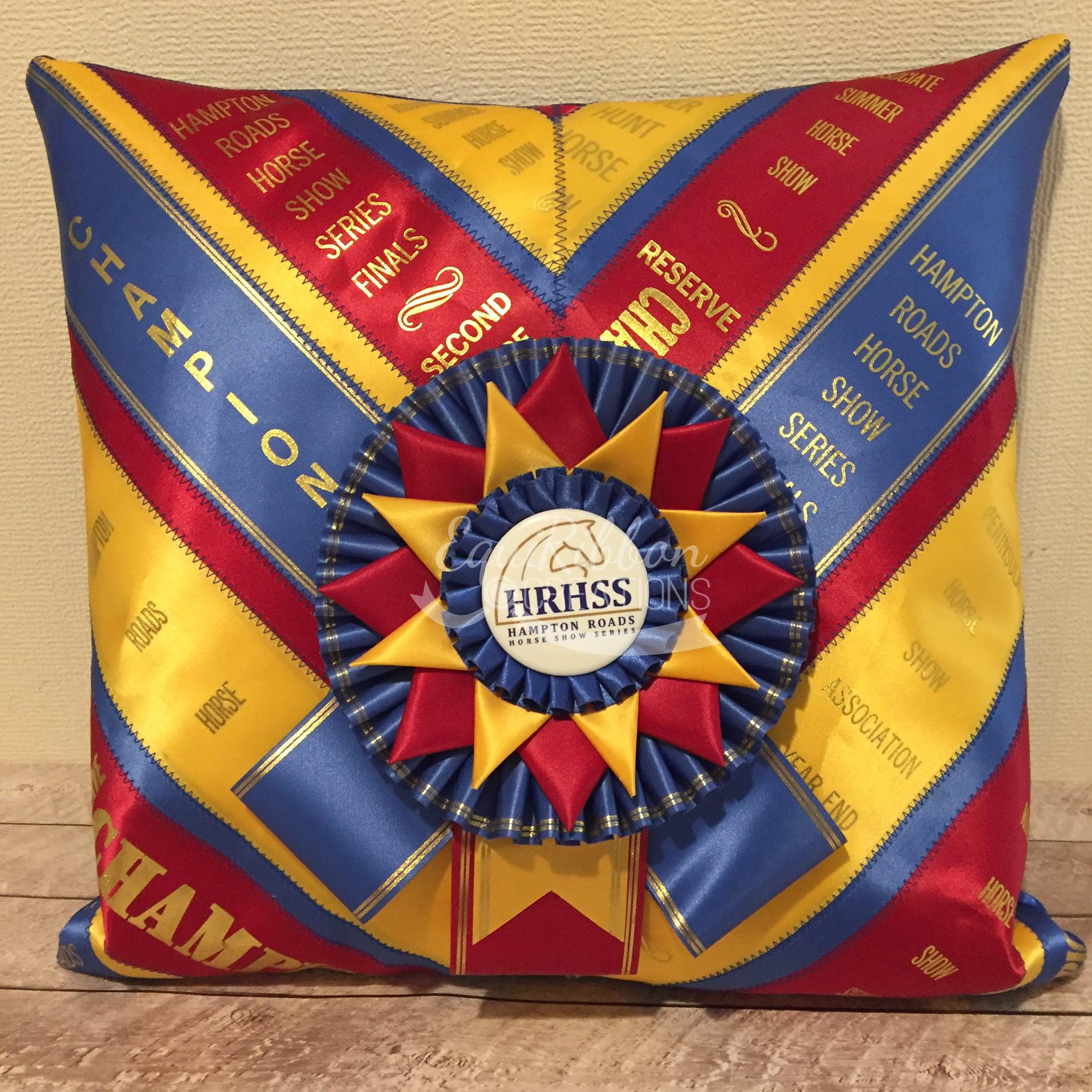 Horse Show Ribbon Pillow - "the Neck Sash" - Made to Order - Horse Show ...