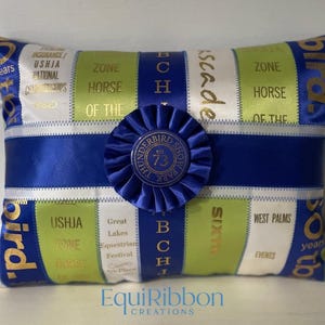 Horse Show Ribbon Pillow - the Classic - Made to Order - Horse Show ...