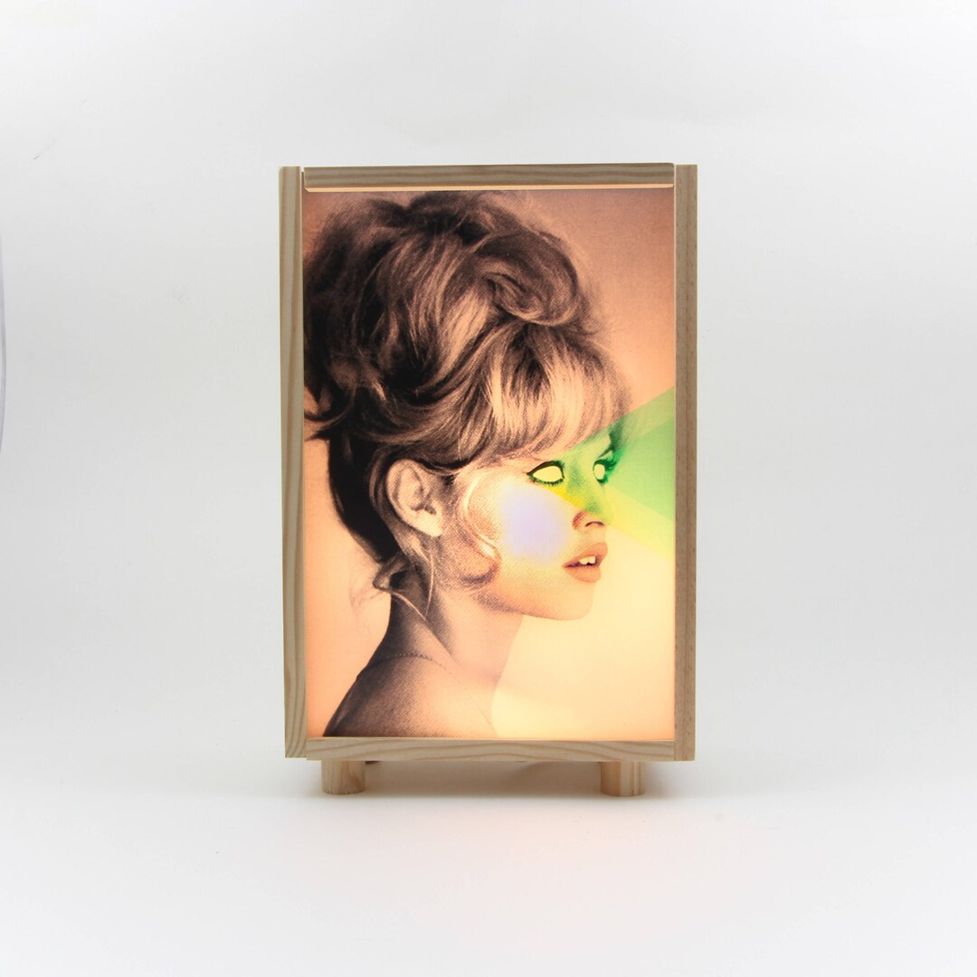Brigitte Bardot Light Box, Wooden Led Lamp, Brigitte Bardot Art Collage ...