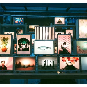 Dots and Girl Collage in Pine Wood Lamp, Wooden Light Box, Desk Lamp ...