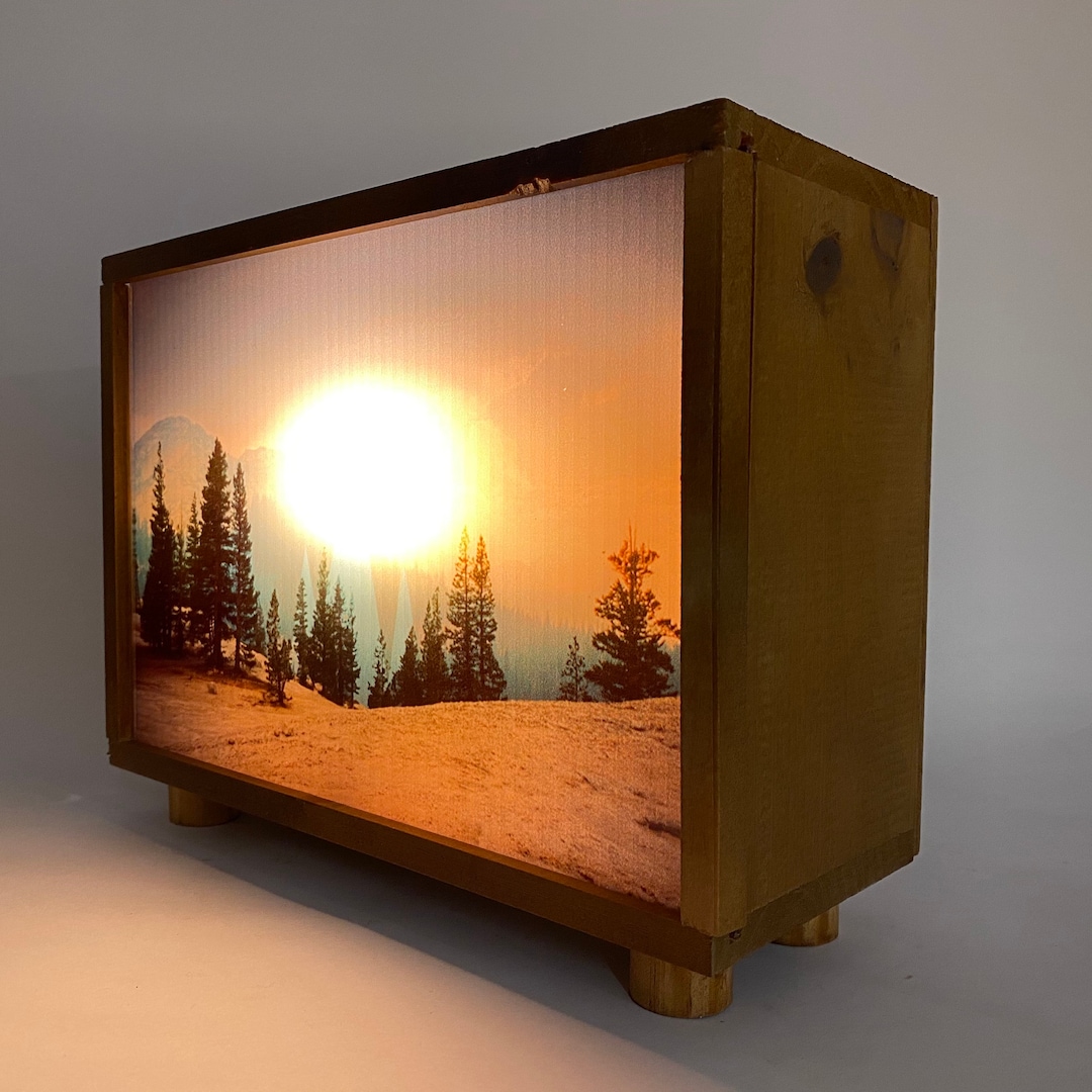 Walnut Lightbox, Light Sign, Original Christmas Gift, Handmade Lamp ...