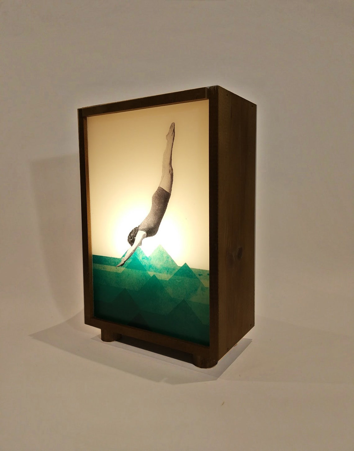 Natural Wood Lightbox With Warm Glow – Handmade. Comes With a Swappable ...