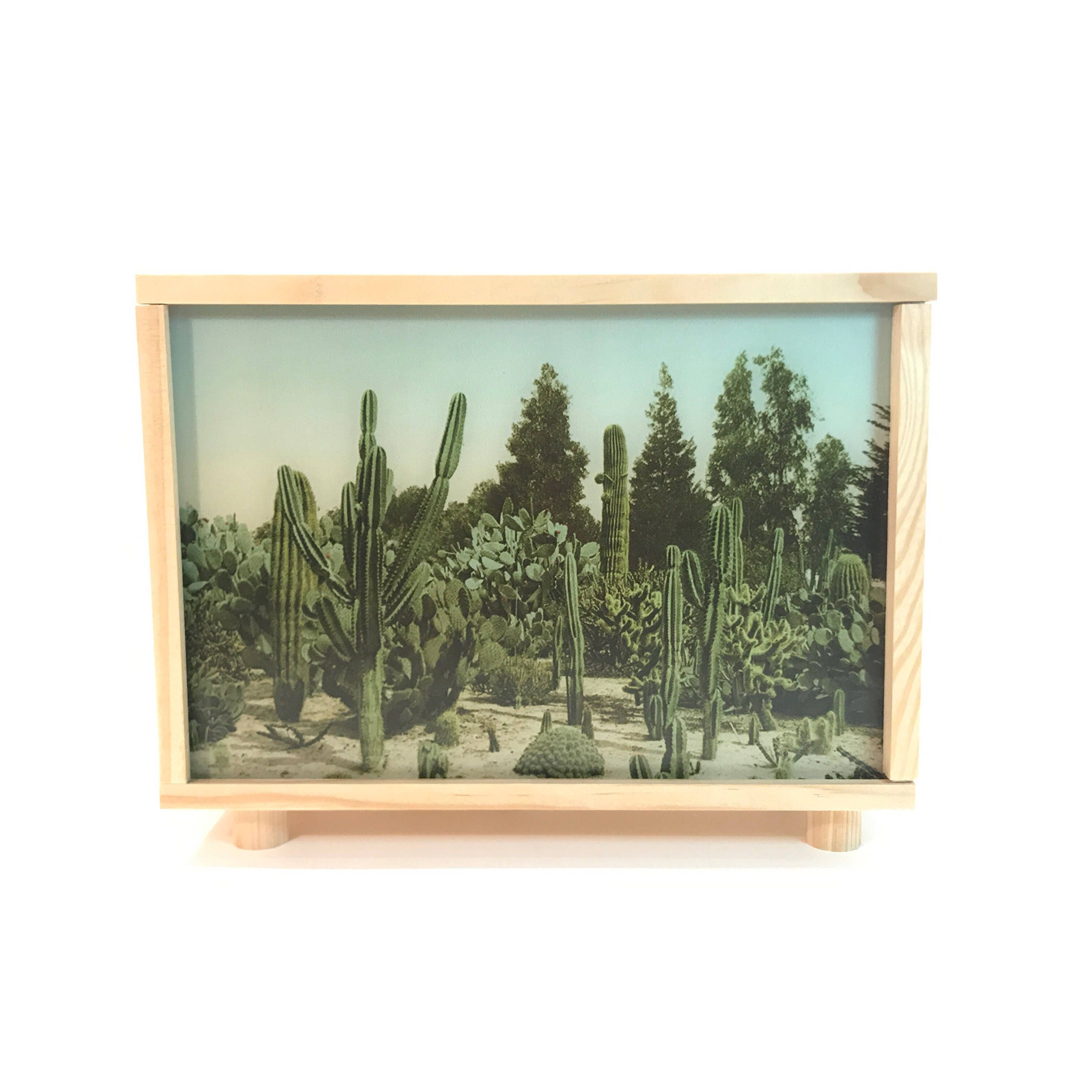 Natural Wood Lightbox With Warm Light. Handcrafted Artisanal Design ...
