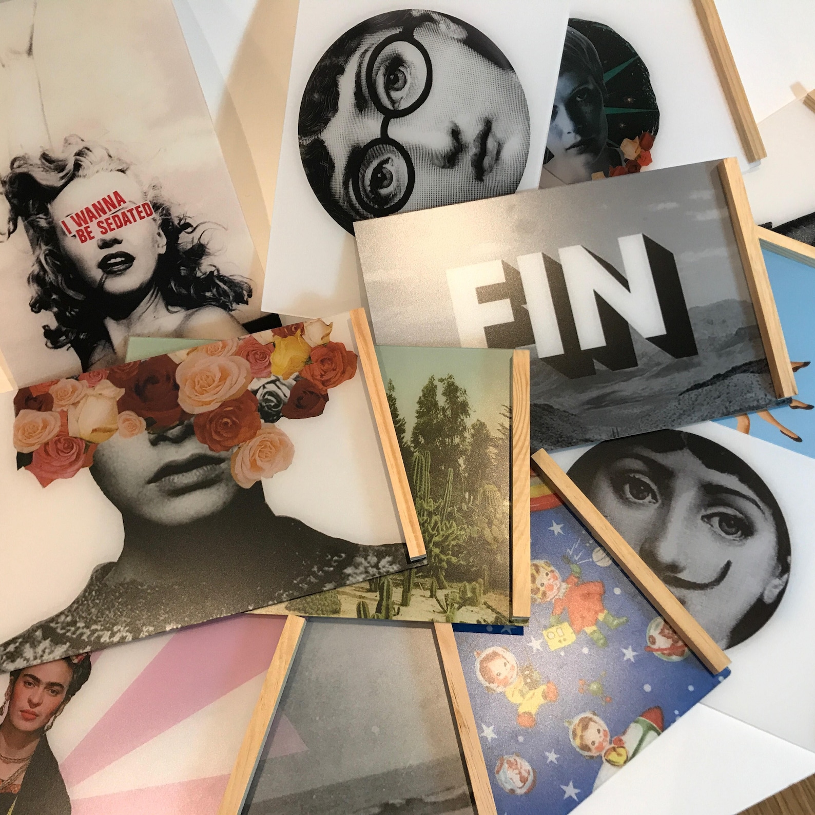 Wooden Table Lamp Collage Art Light Box Contemporary Lamp - Etsy