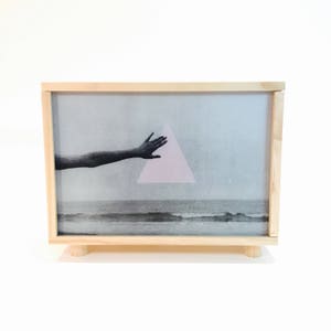 Original Sea Collage in Pinewood Light Box, Night Light Box, Led Lamp ...
