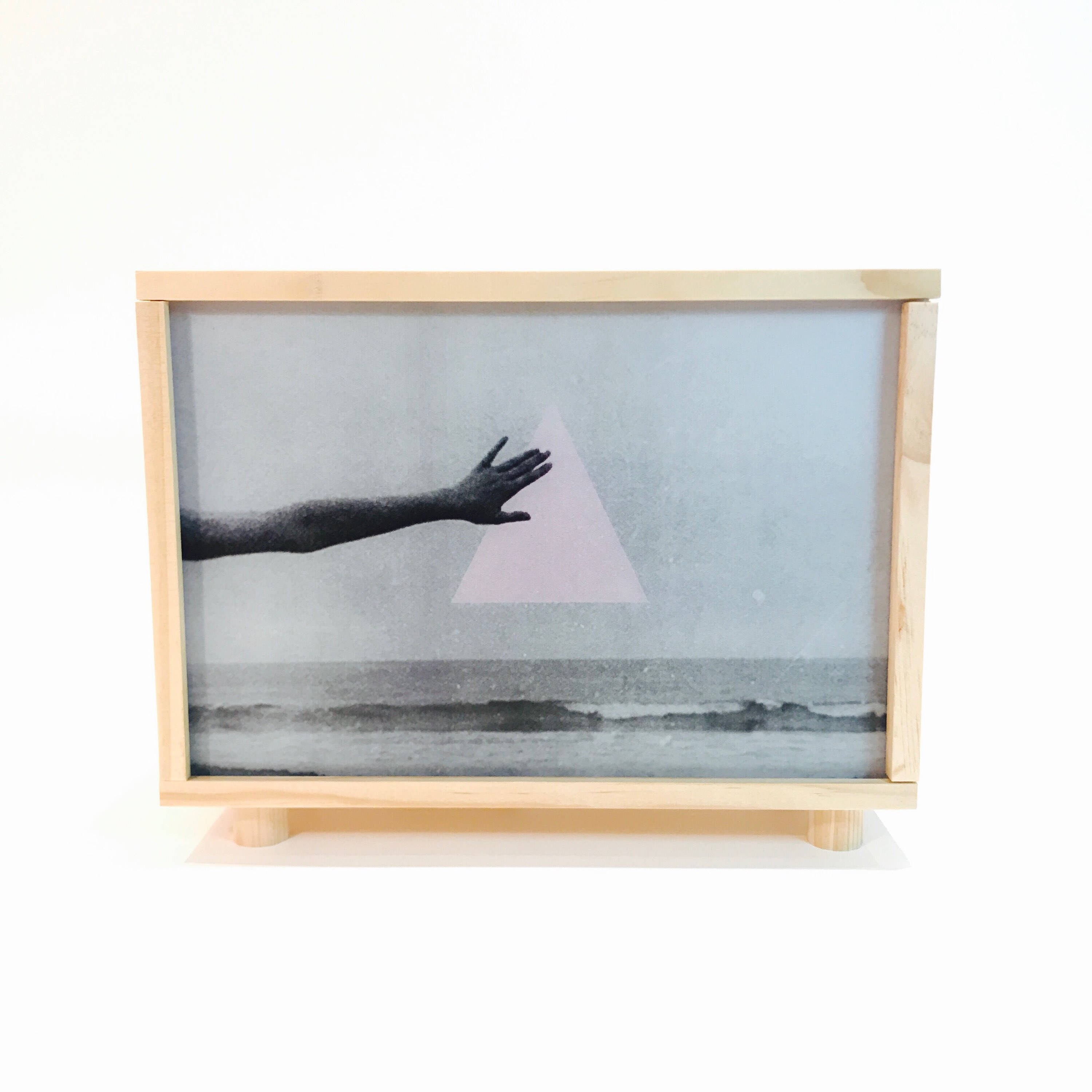 Original Sea Collage in Pinewood Light Box Night Light Box | Etsy