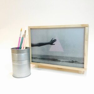 Original Sea Collage in Pinewood Light Box, Night Light Box, Led Lamp ...